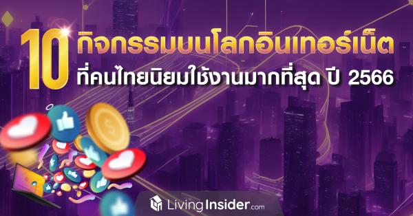 10 กิจกรรมบนโลกอินเทอร์เน็ต ที่คนไทยนิยมใช้งานที่สุด ปี 2566 | Livinginsider