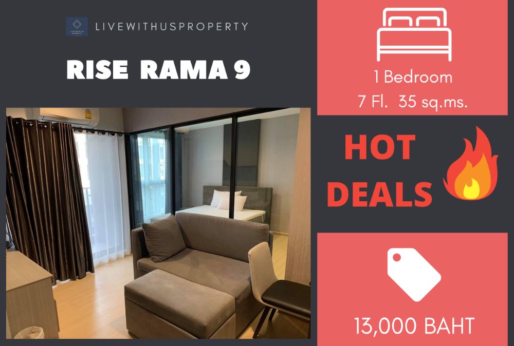 เช่าด่วน!! ถูกสุดในเว็บ ห้องแต่งสวยมาก Rise Rama 9 | Livinginsider