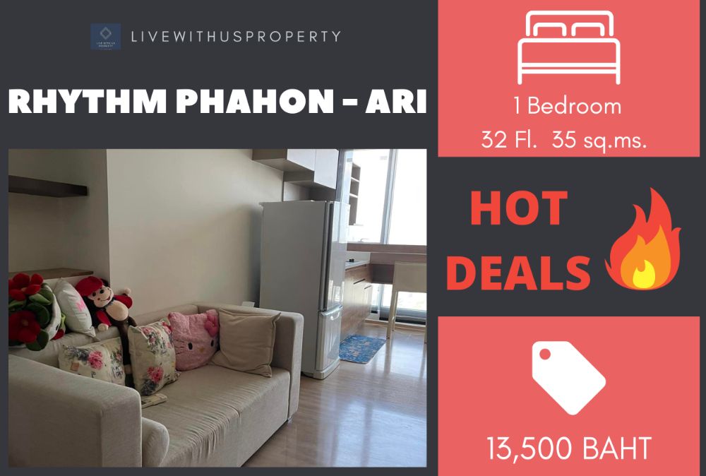 เช่าด่วน!! ราคาดีมาก ชั้นสูง วิวสวย แต่งสวยมาก Rhythm Phahon - Ari ...